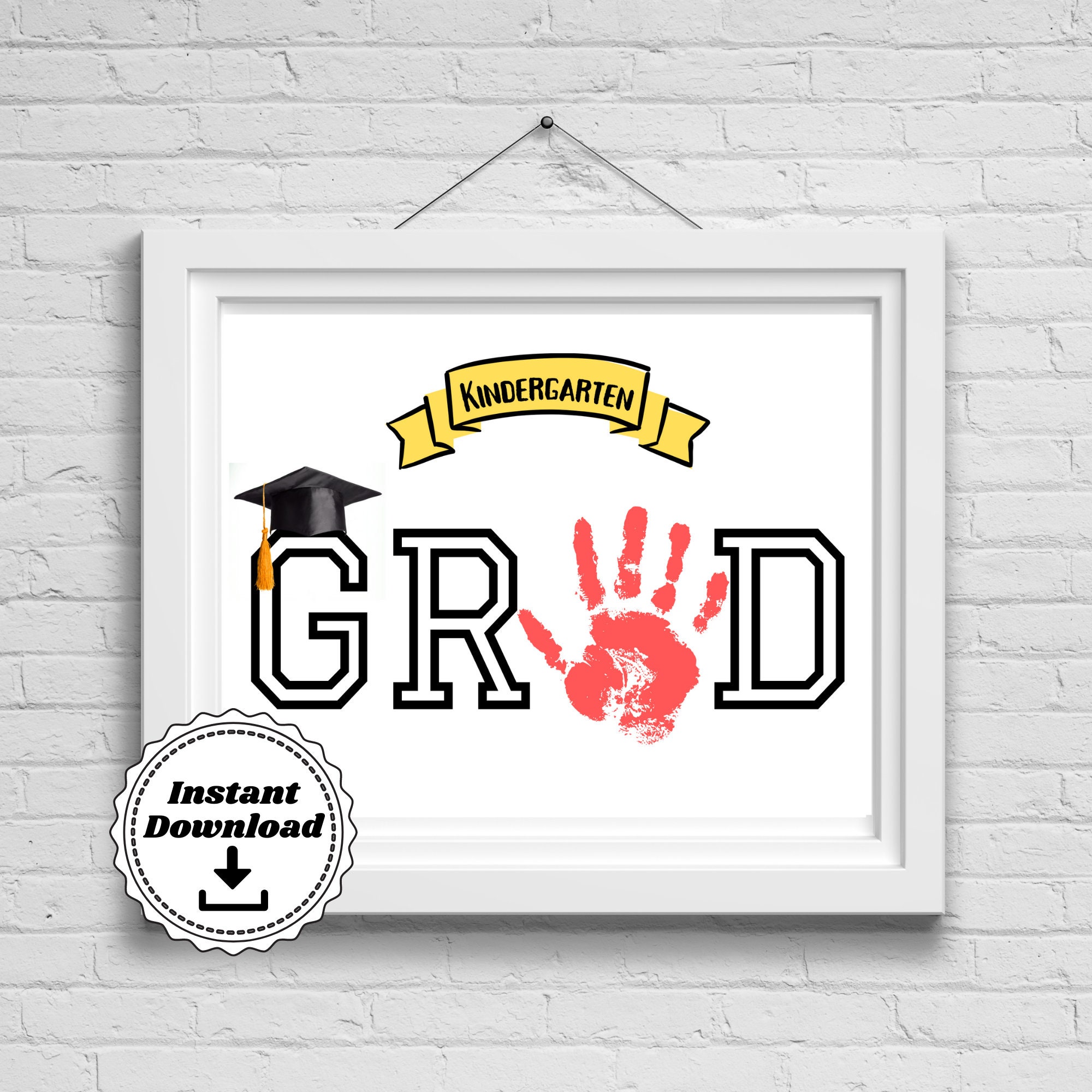 Kindergarten Grad Handprint | Graduation Printable Art | Handprint Art ...