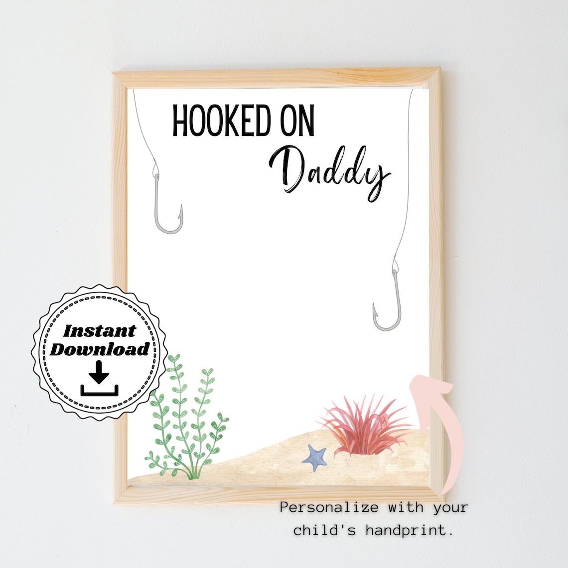 Hooked on Daddy Handprint Art: Father's Day Craft (printable PDF) - Etsy