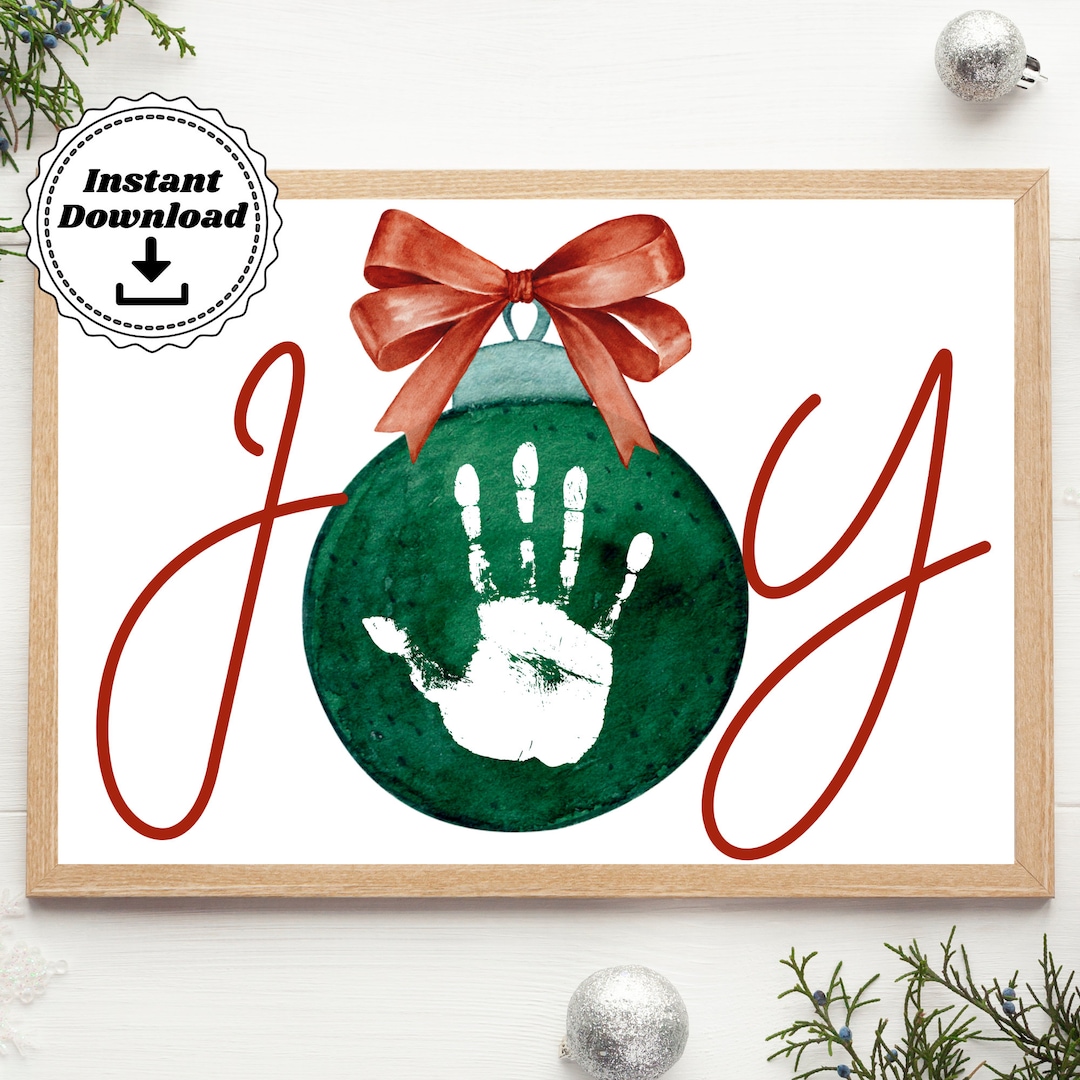 Joy Ornament Christmas Handprint | Christmas Printable | Preschool ...