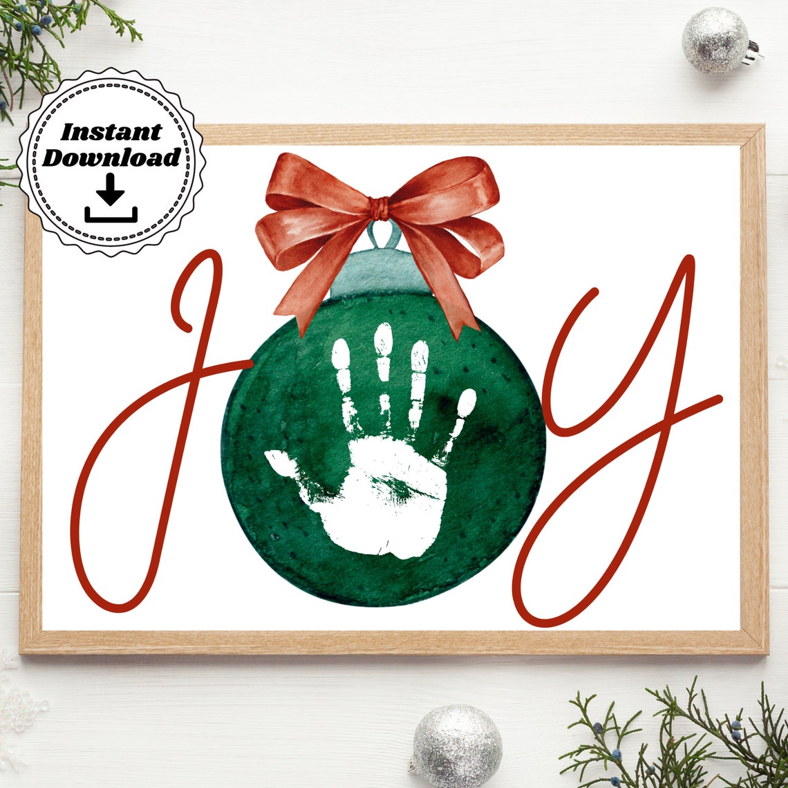 Joy Ornament Christmas Handprint | Christmas Printable | Preschool ...