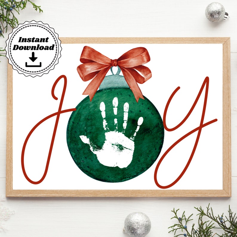 Joy Ornament Christmas Handprint | Christmas Printable | Preschool ...