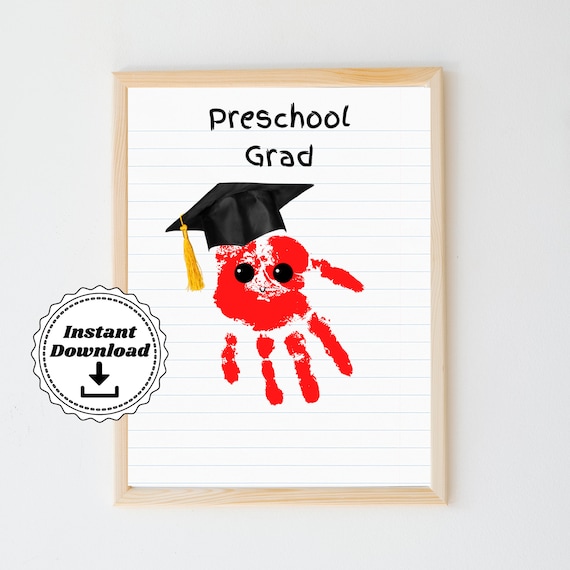 Handprint Graduation Certificate Preschool Kindergarten Graduation