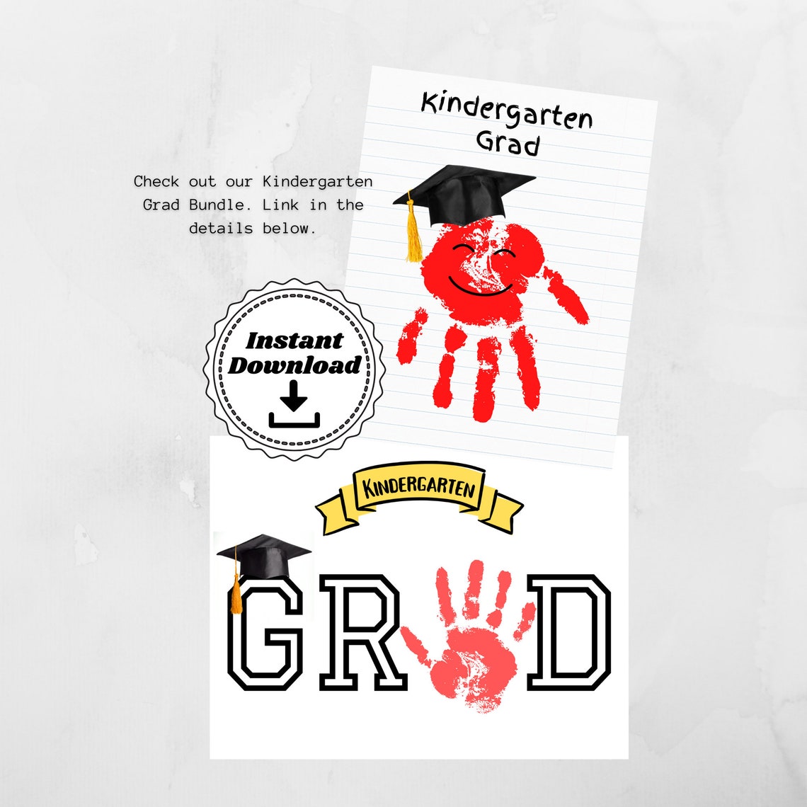 Kindergarten Grad Handprint | Graduation Printable Art | Handprint Art ...