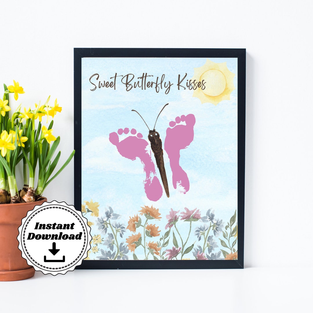 Butterfly Footprint Art: Kids Handprint Craft (digital Download) - Etsy