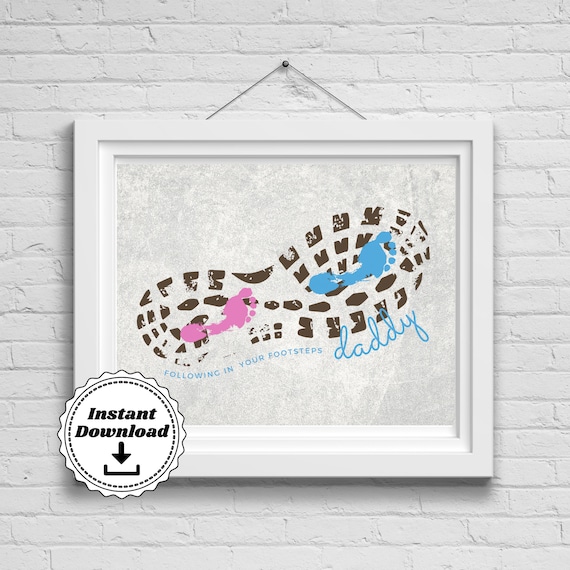 Following in Your Footsteps Footprint Art Handprint Craft - Etsy