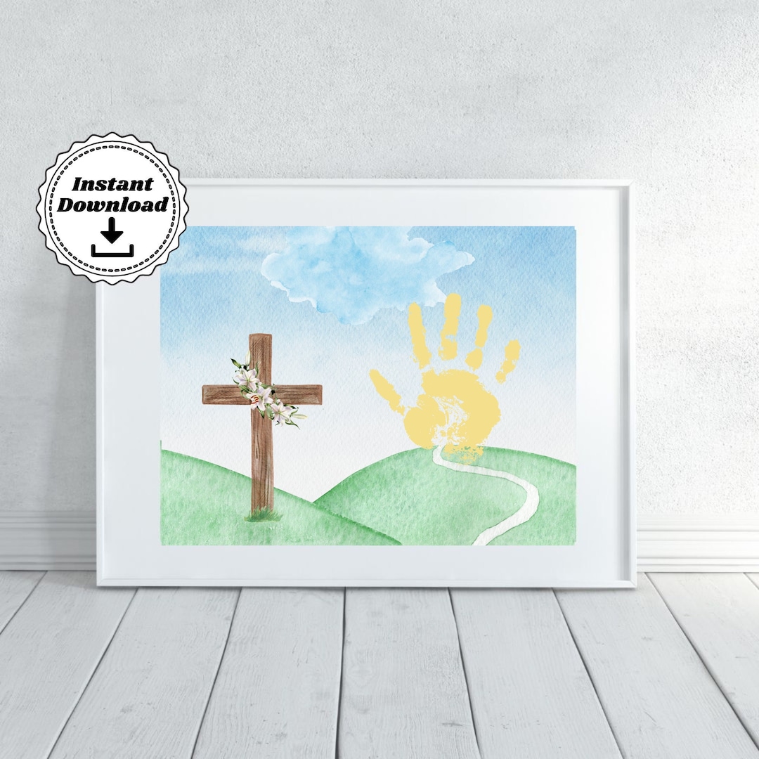 Cross Easter Handprint | Easter Printable | Preschool Craft | Sunday ...