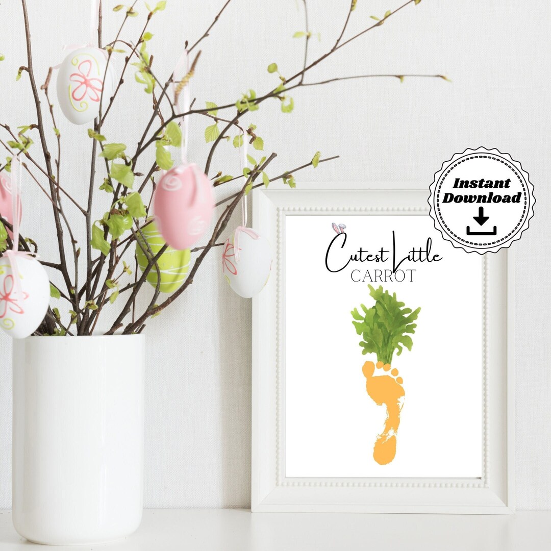 Carrot Footprint Art: Baby Handprint DIY Craft (PDF/PNG) - Etsy