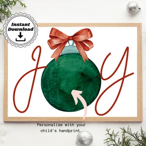Joy Ornament Christmas Handprint | Christmas Printable | Preschool ...