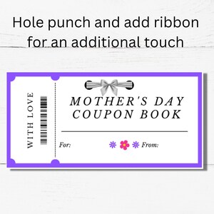 Personalized Mother's Day Coupon Book | Printable Gift (PDF) - Etsy