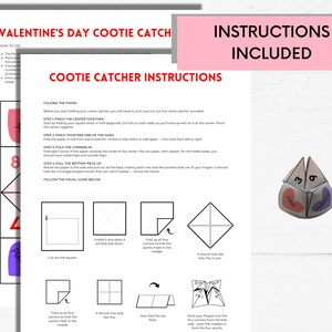 Printable Valentine's Day Cootie Catcher for Kids, Classroom Valentines ...