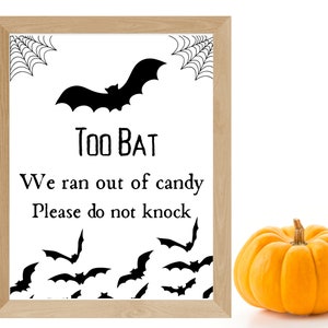 Printable Halloween No Candy Sign, No More Candy Door Sign, Please Do ...
