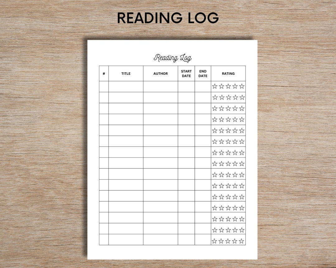 Printable Reading Log / Reading Tracker - Etsy