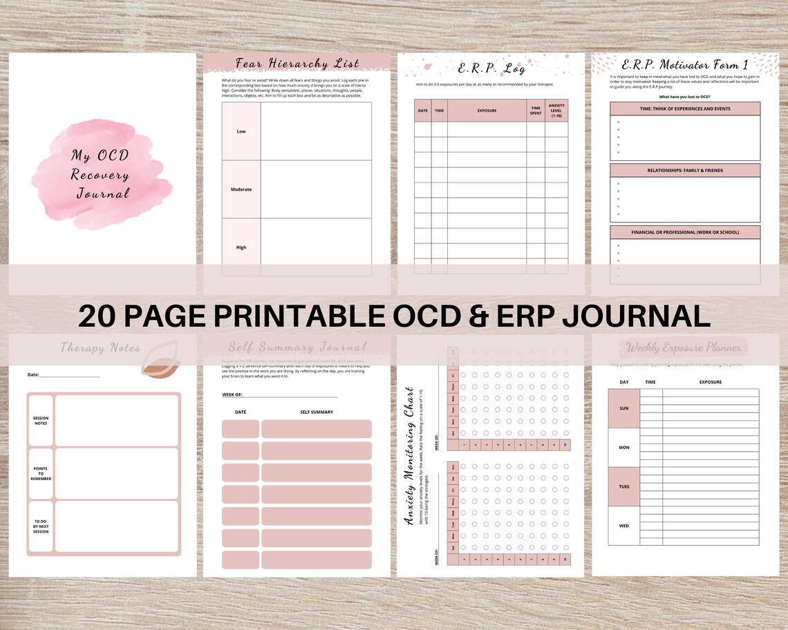 Printable OCD & ERP Journal ERP Worksheets Obsessive - Etsy