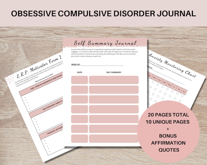 Printable OCD & ERP Journal | ERP Worksheets | Obsessive Compulsive ...