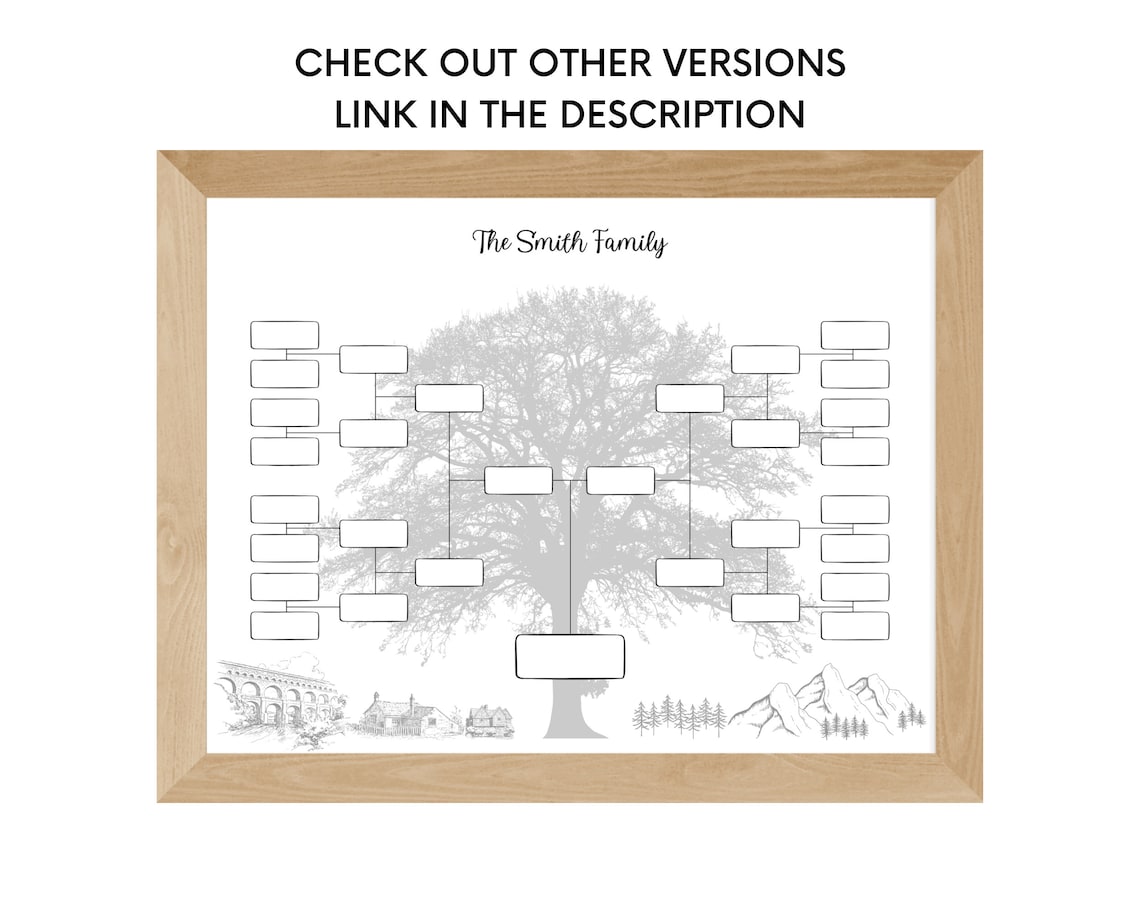 Editable Family Tree Template for Five Generations - Etsy