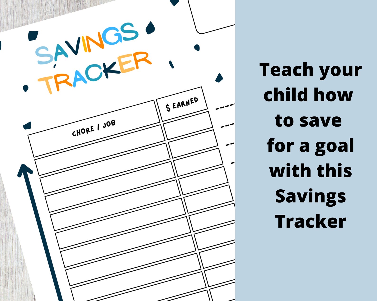 Printable Kids Savings Tracker With Sections for Chores and - Etsy