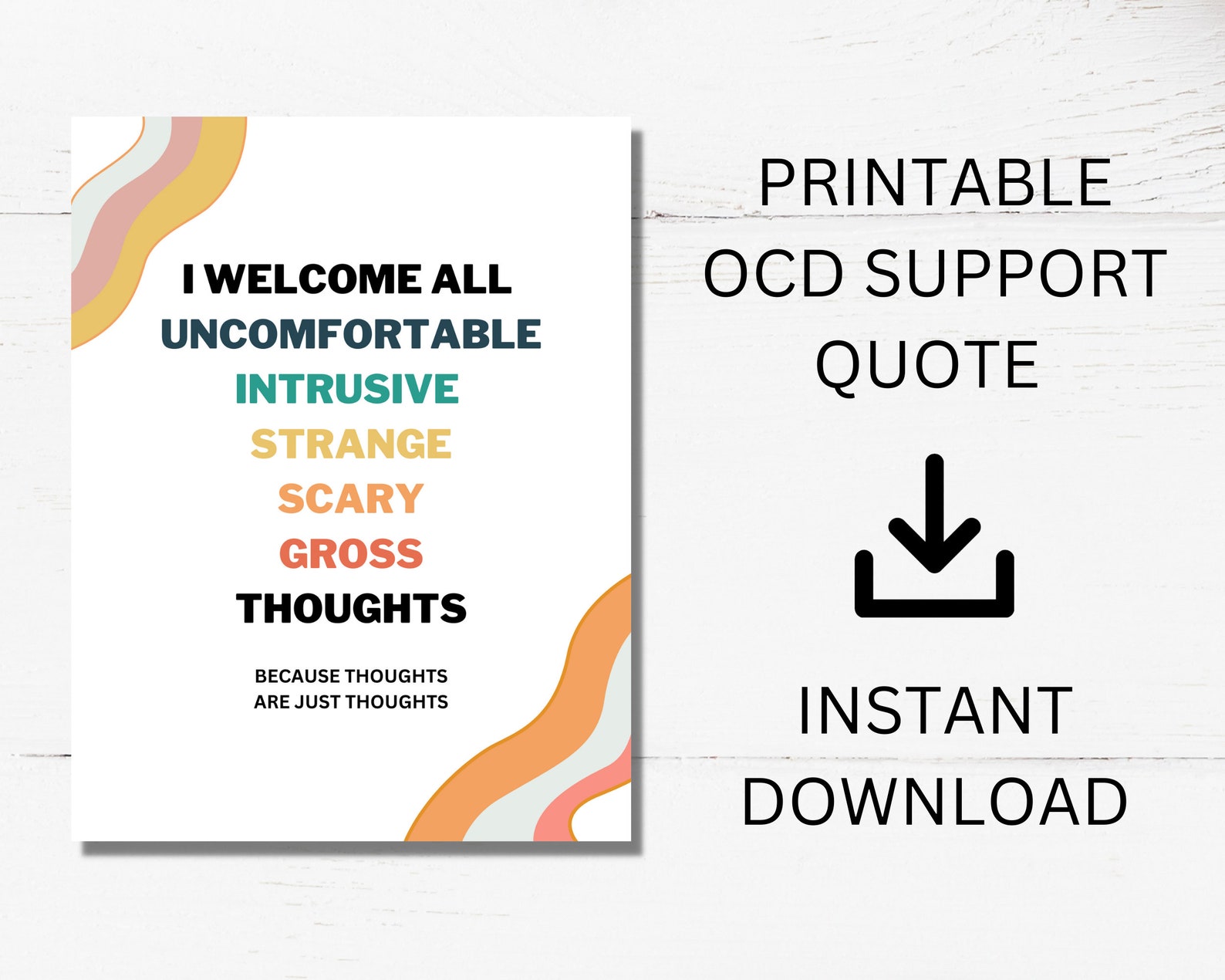 OCD Support Print for Inspiration, OCD Poster, OCD Quote - Etsy
