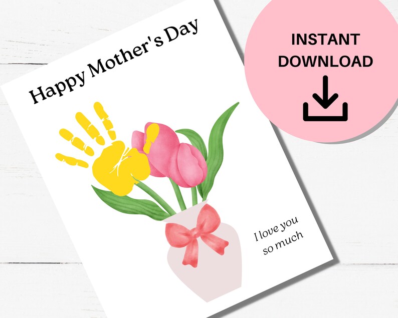 Mother's Day Handprint Art, Mother's Day Gift for Mom or Grandmother ...