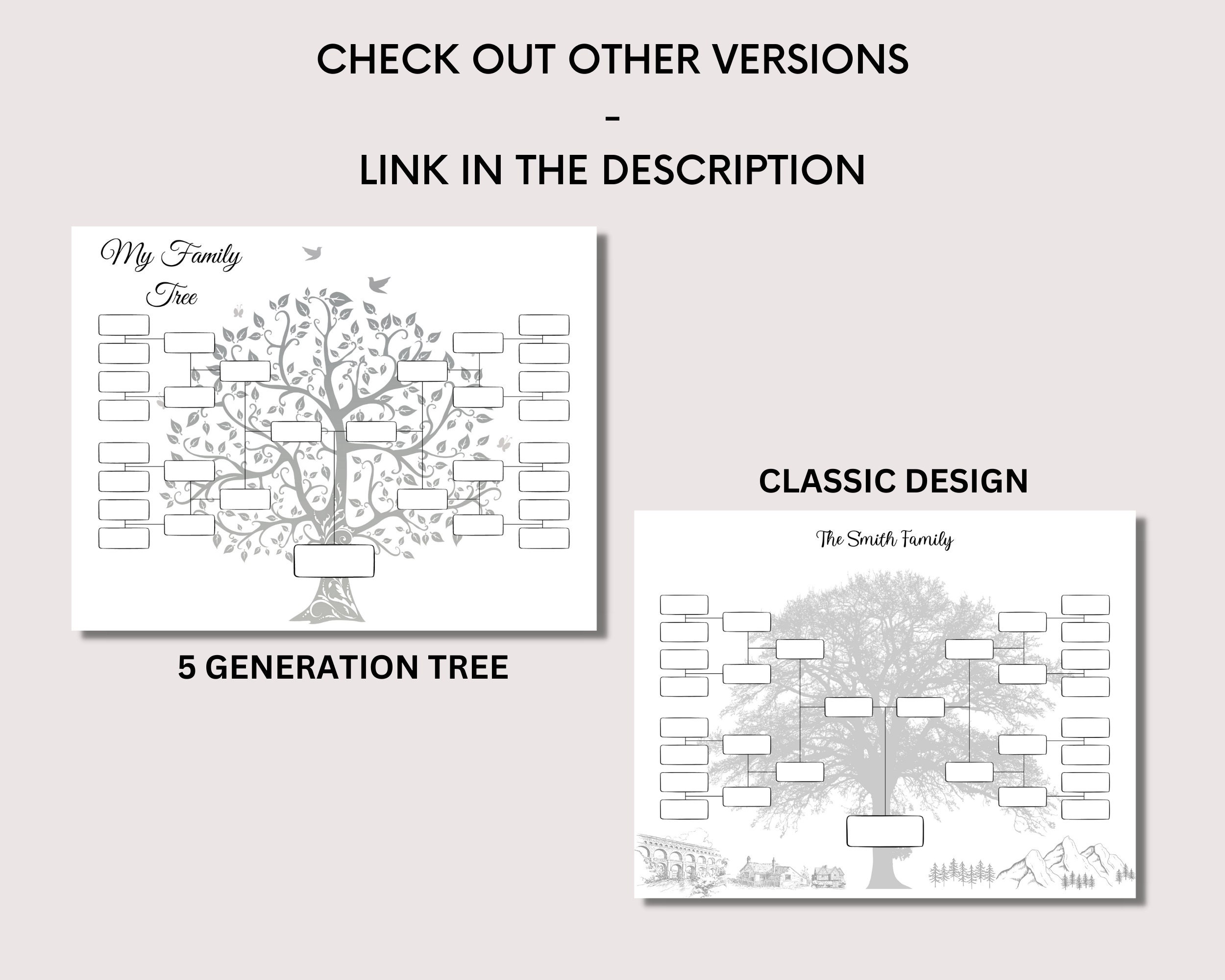 Editable Family Tree Template for Four Generations - Etsy