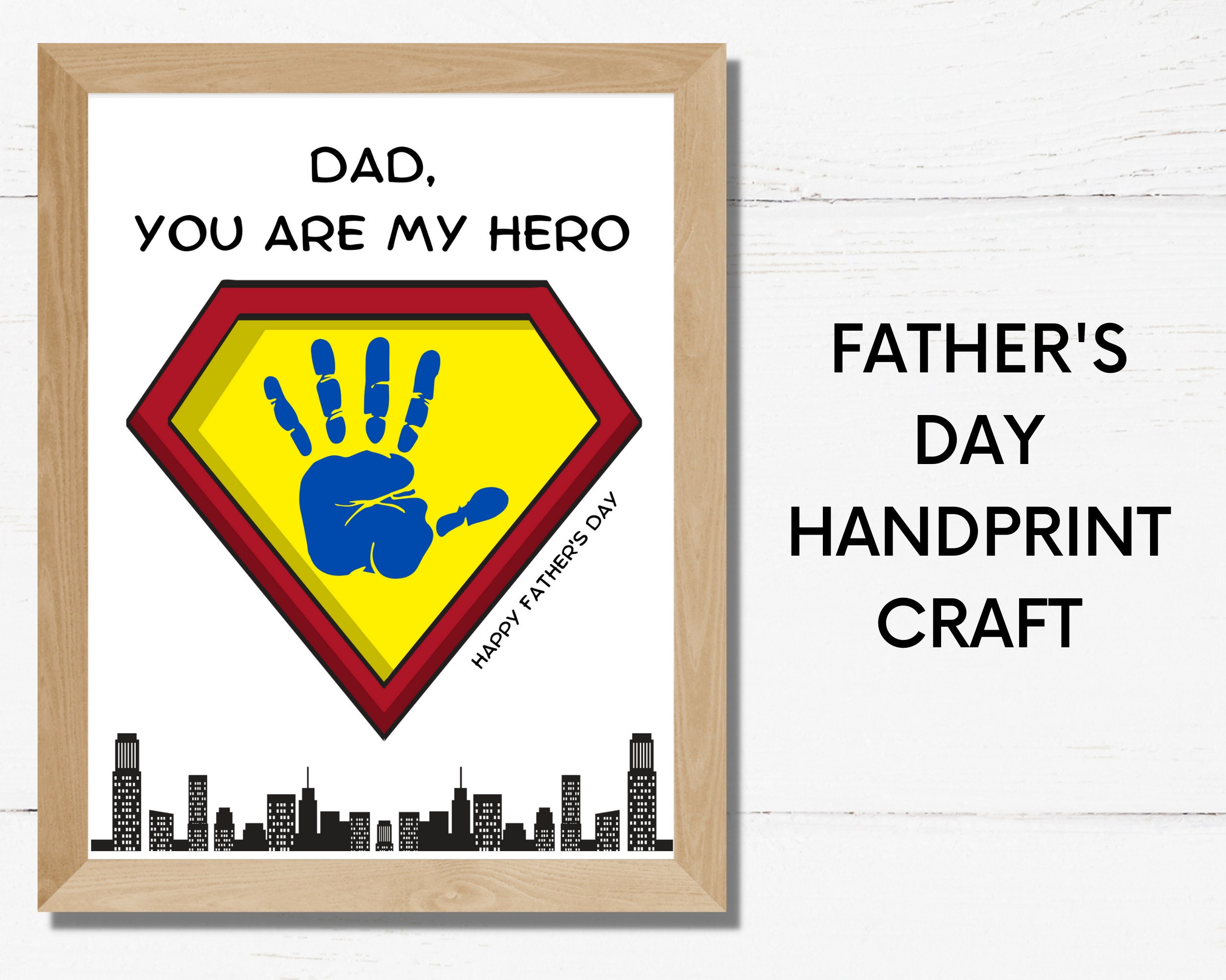 Father's Day Handprint Craft, Dad You Are My Hero Art Project for Kids ...