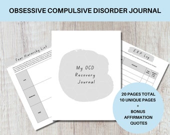 OCD Worksheets, OCD Workbook, ERP Exposure and Response Prevention, Ocd ...