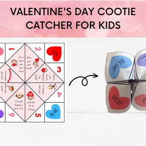 Printable Valentine's Day Cootie Catcher for Kids, Classroom Valentines ...