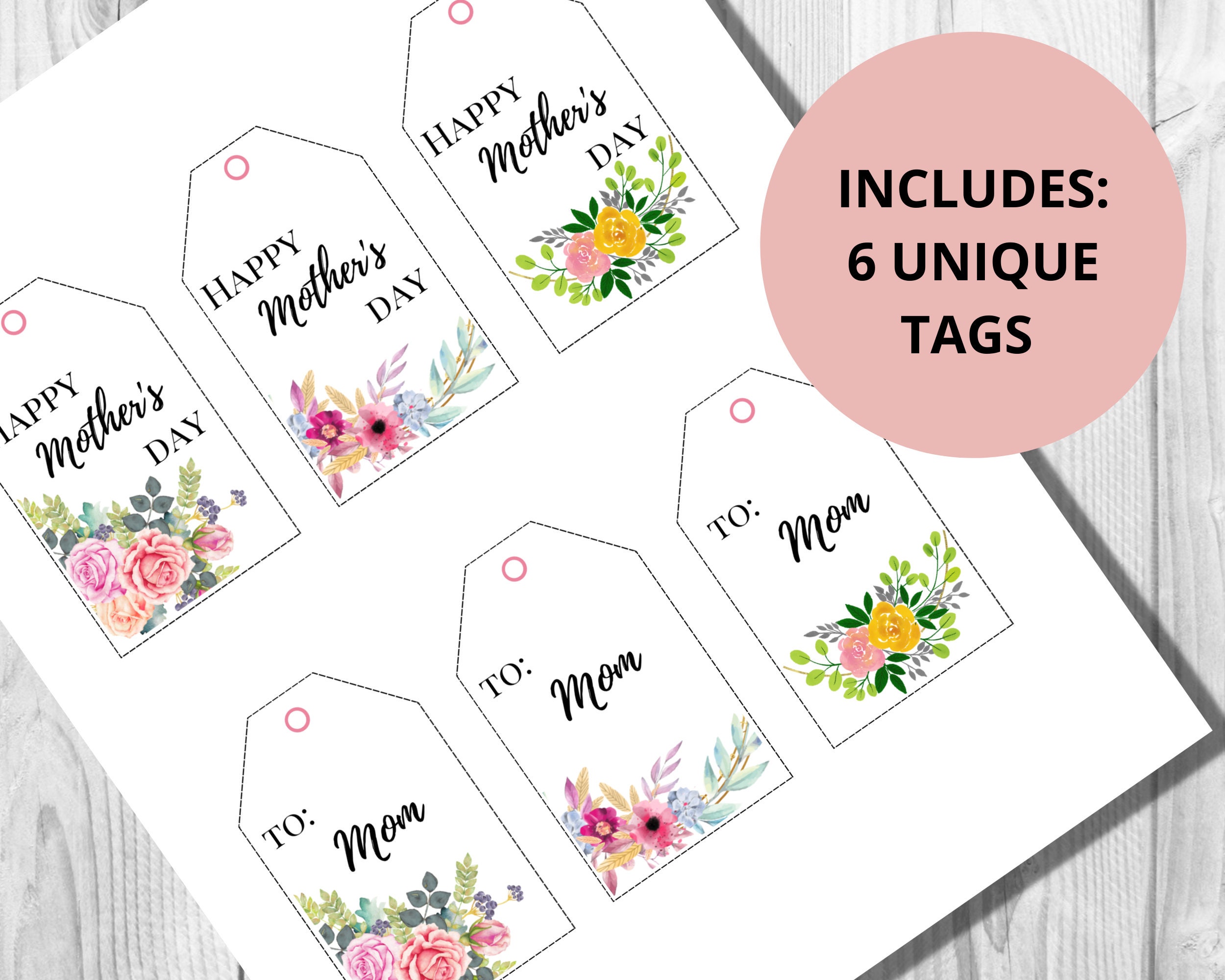 Mother's Day Printable Gift Tags, Gift Favor Tags, Gift Tag for Mom ...