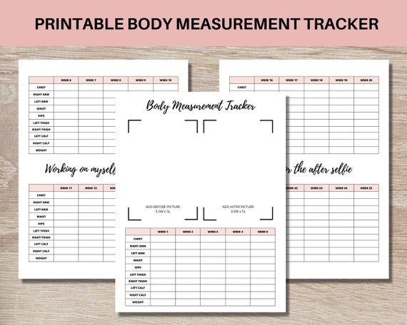 Printable Body Measurement Tracker Weight Loss Tracker | Etsy