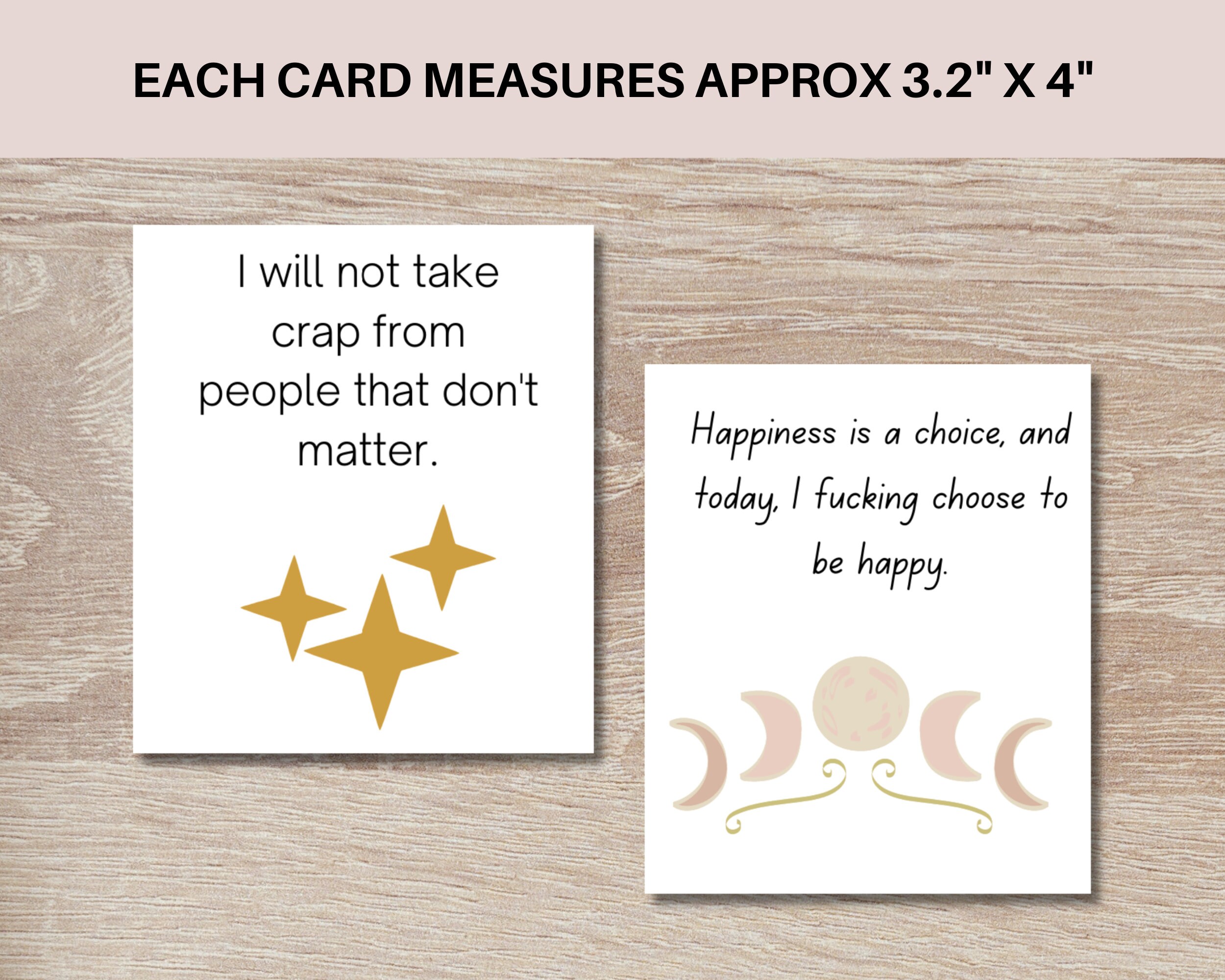 Printable Sweary Affirmation Cards, Swear Cards for Daily Affirmations ...