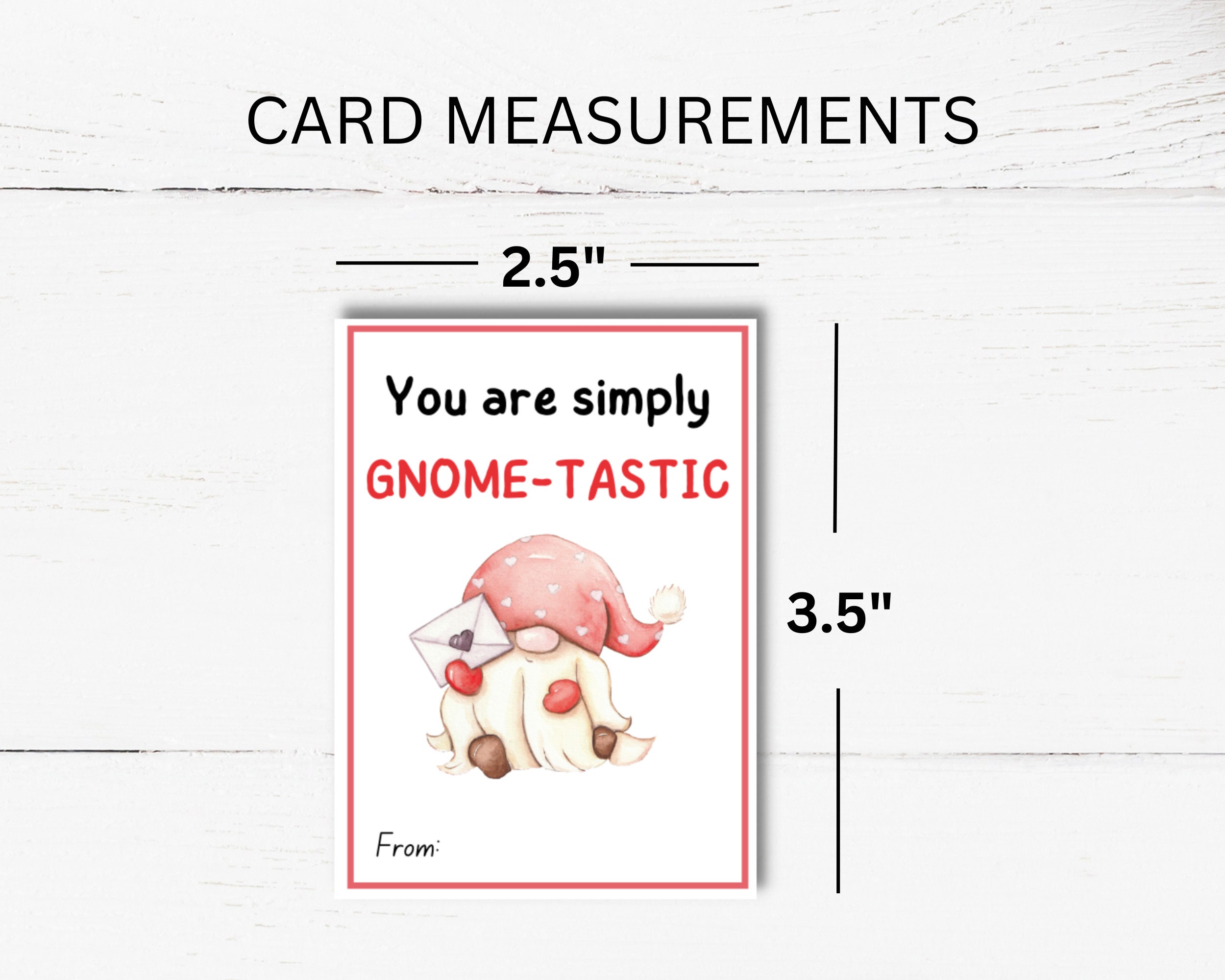 Gnome Valentine Cards for Kids, Printable Valentine's Day Cards ...