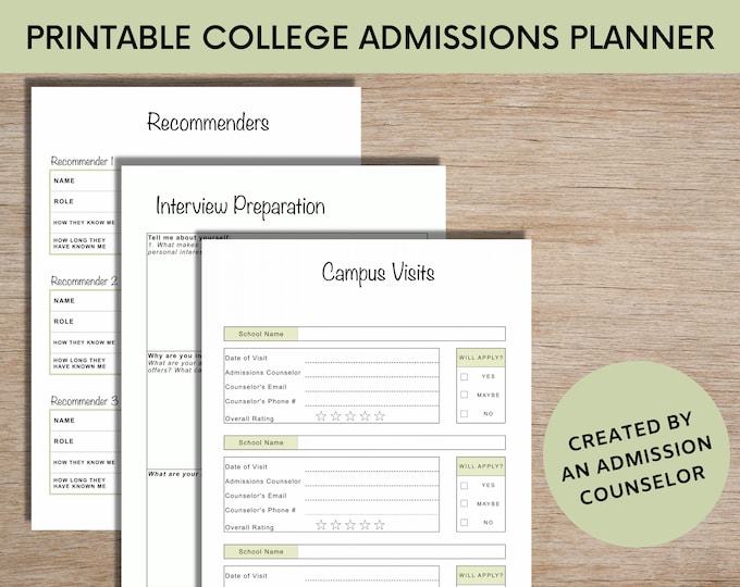 College Application Planner 15 Page Printable - Etsy Denmark