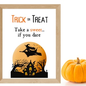 Printable Halloween Candy Sign, Halloween Candy Door Sign, Happy ...