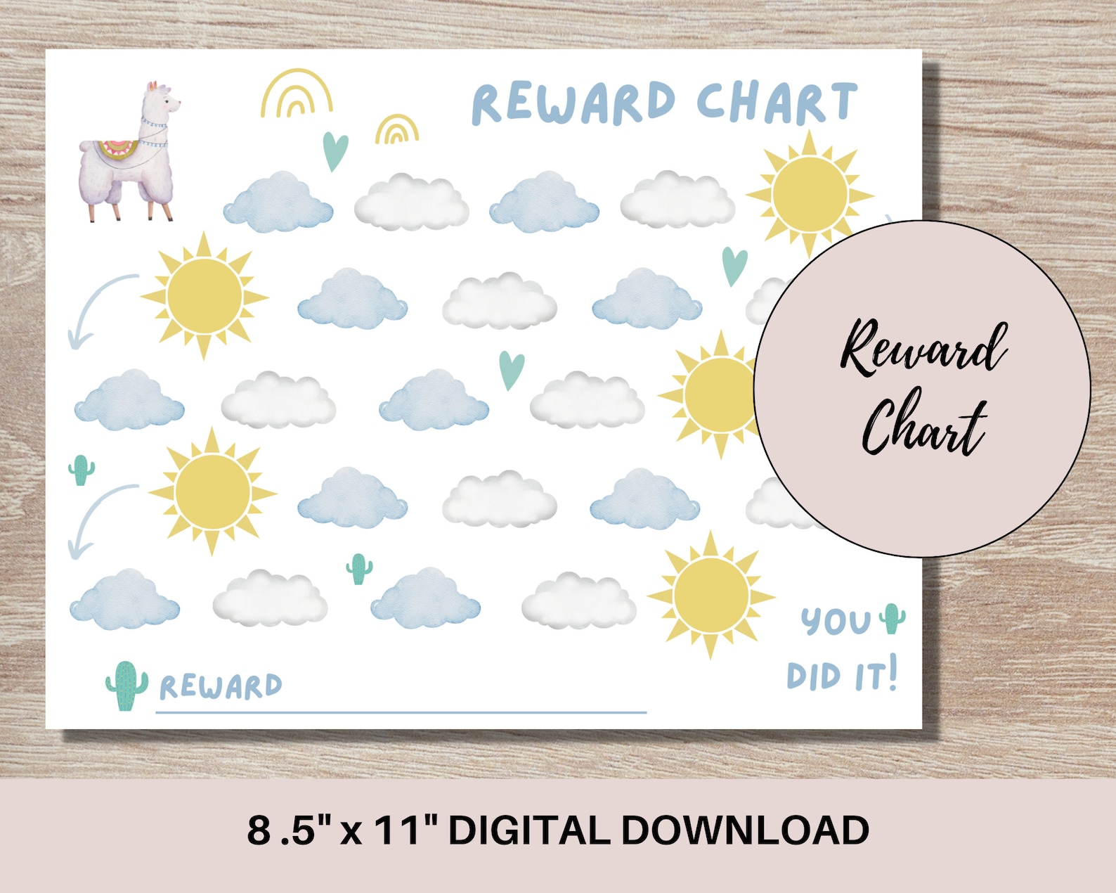 Printable Llama Reward Chart for Kids Llama Behavior Chart - Etsy