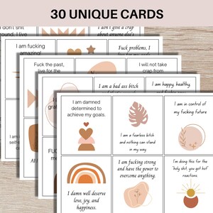 Printable Sweary Affirmation Cards Swear Cards for Daily - Etsy