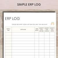 ERP Worksheets, Exposure and Response Prevention Therapy, Exposure ...