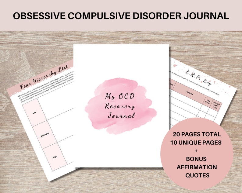 Printable OCD & ERP Journal | ERP Worksheets | Obsessive Compulsive ...