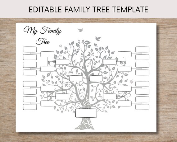 Black And White Family Tree Template