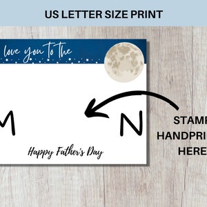 Father's Day Handprint Art Gift for Dad, I Love You to the Moon ...