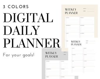 Digital Daily Planner Printable, Portrait Digital Planner, iPad 365 Day ...