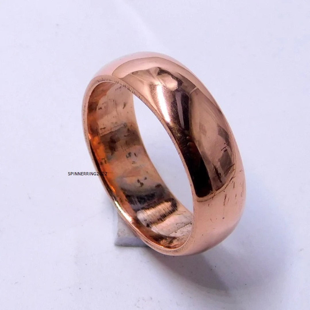 Pure Copper Wedding Band Copper Wood Ring red Copper Ring - Etsy