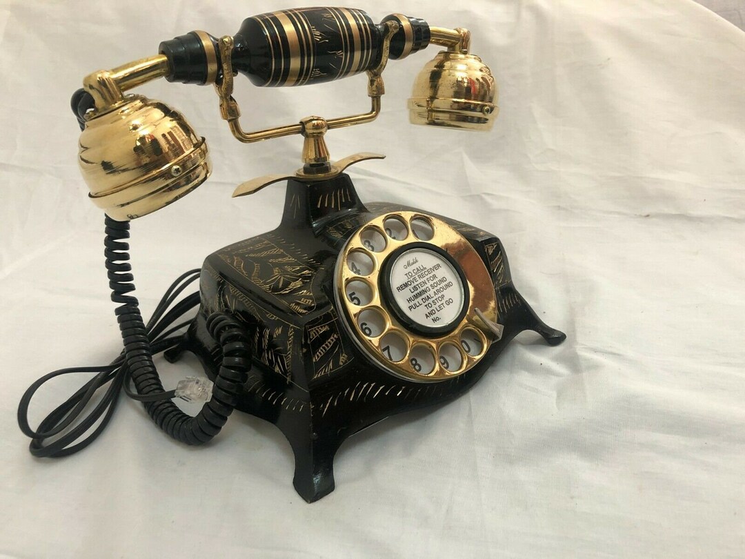 Handmade Handset Rotary Dial Phone Antique Landline Telephone Maharajah ...