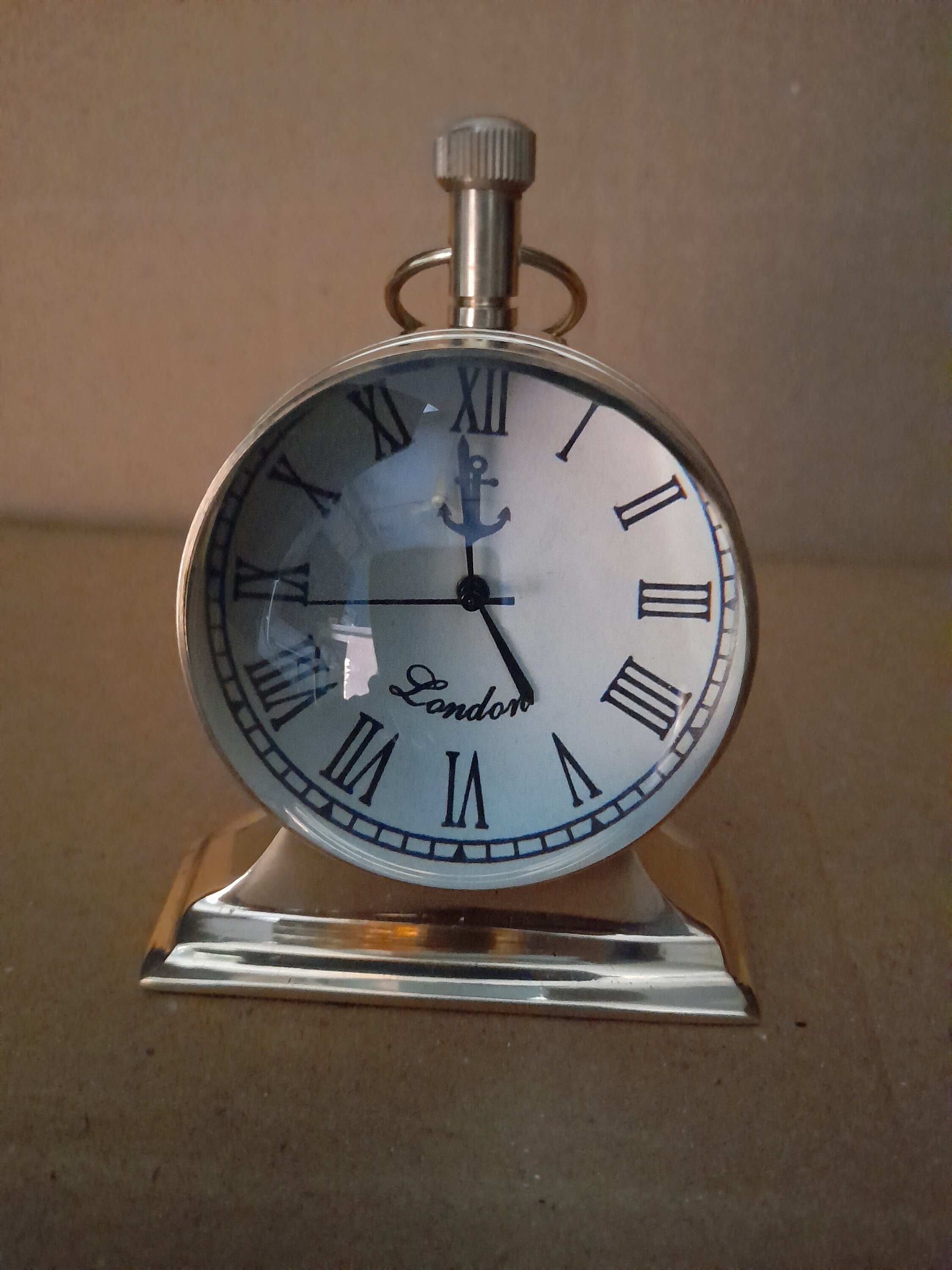 Brass Handmade Trophy Table Desk Watch London Clock Nautical Marine Time Home & Office Decor ...