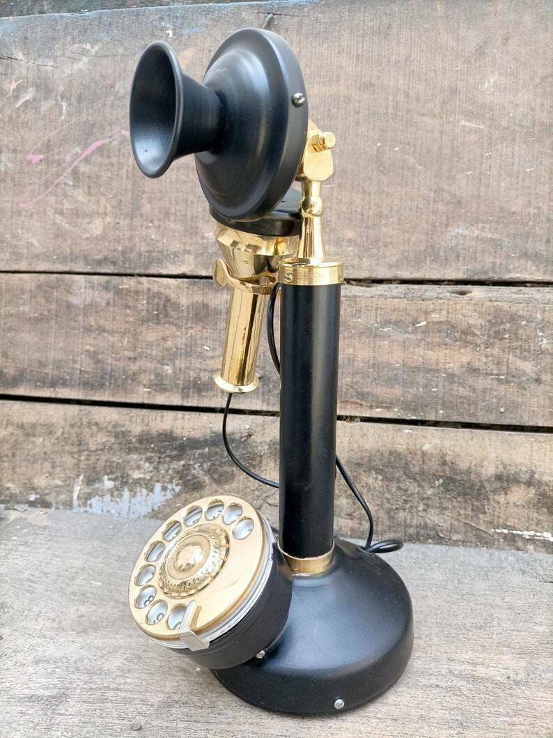 Handmade Style Handset Rotary Dial Phone Antique Landline Telephone ...