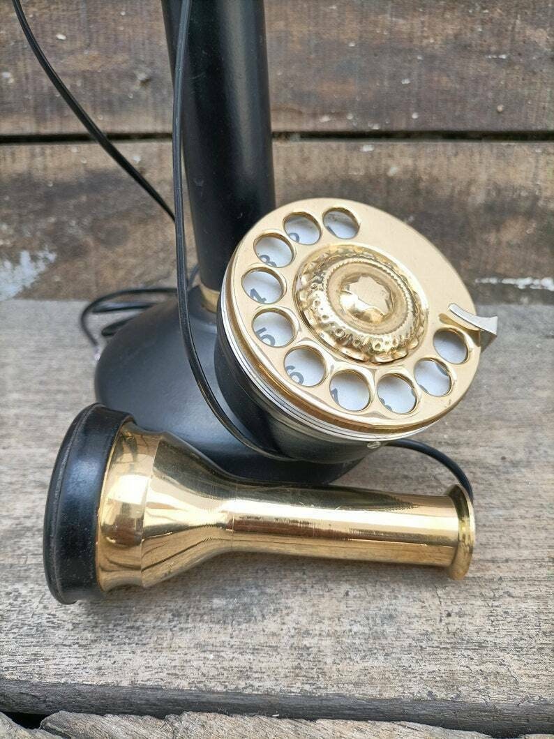 Handmade Style Handset Rotary Dial Phone Antique Landline Telephone ...