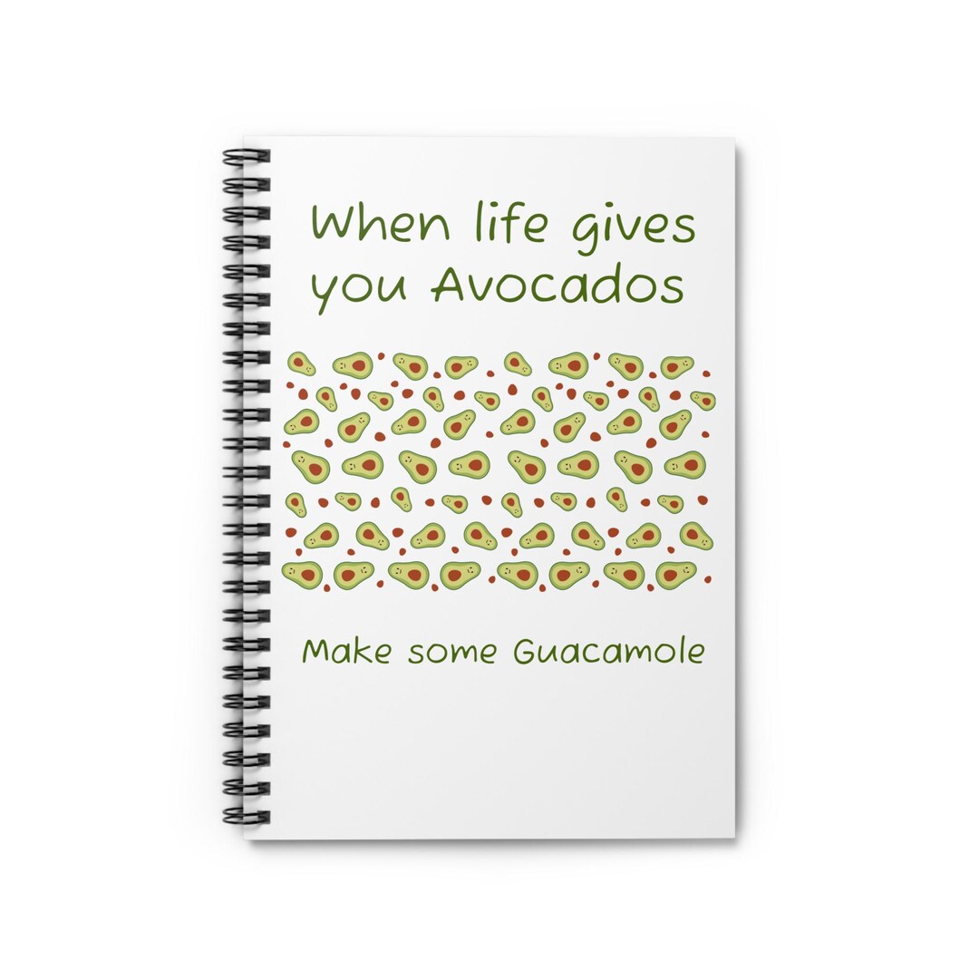 Playful Avocado Spiral Notebook - Perfect for Recipe Ideas, Note-taking ...