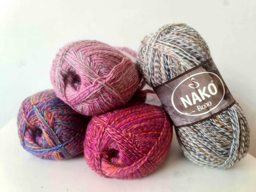 Nako Boho Sock Yarn: Multicolor Wool & Polyamide Blend - Etsy