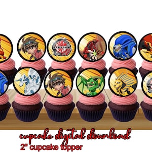 Bakugan Cupcake Topper, Bakugan, Bakugan Topper, Bakugan Birthday Party ...