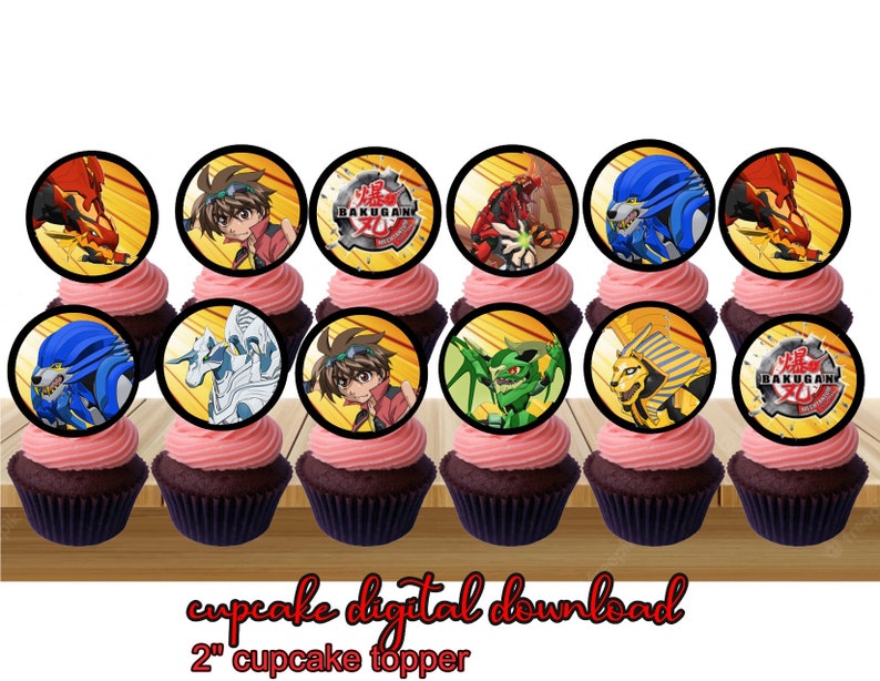 Bakugan Cupcake Topper, Bakugan, Bakugan Topper, Bakugan Birthday Party ...