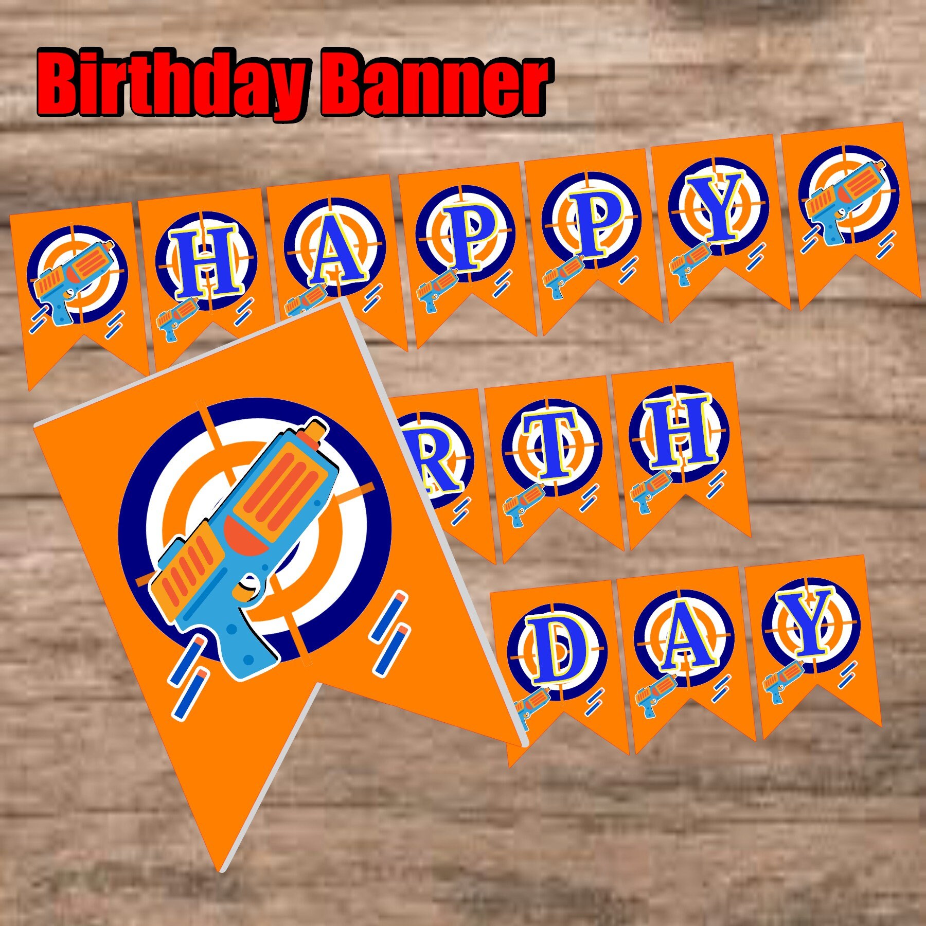 Nerf Birthday Banner, Nerf Banner, Dart Gun Birthday Party, Dart Gun ...