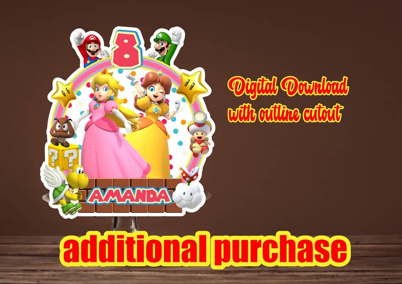 Princess Peach Cupcake Topper Princess Peach Birthday - Etsy